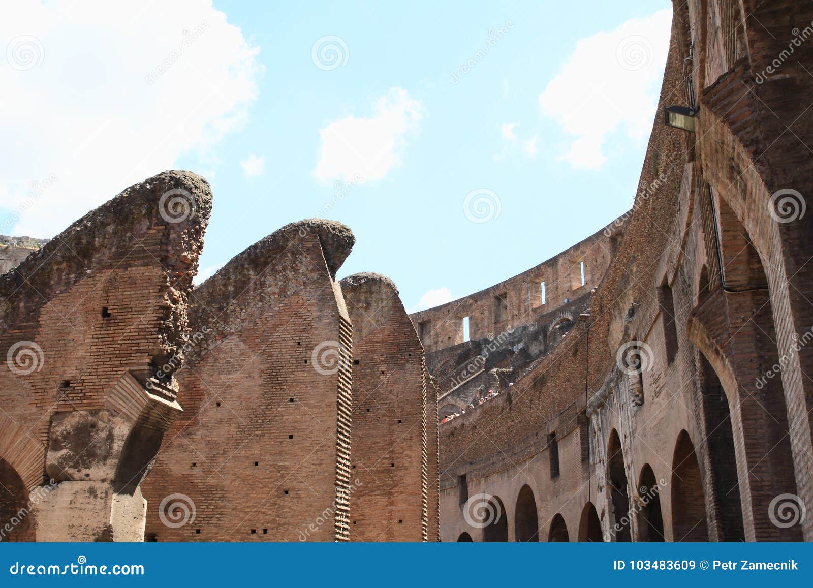 Corridor in Colosseum stock image. Image of sightsee - 103483609