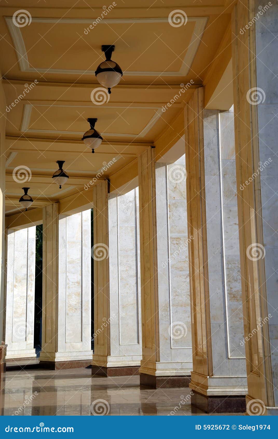 Corridor with columns stock photo. Image of striped, corridor - 5925672