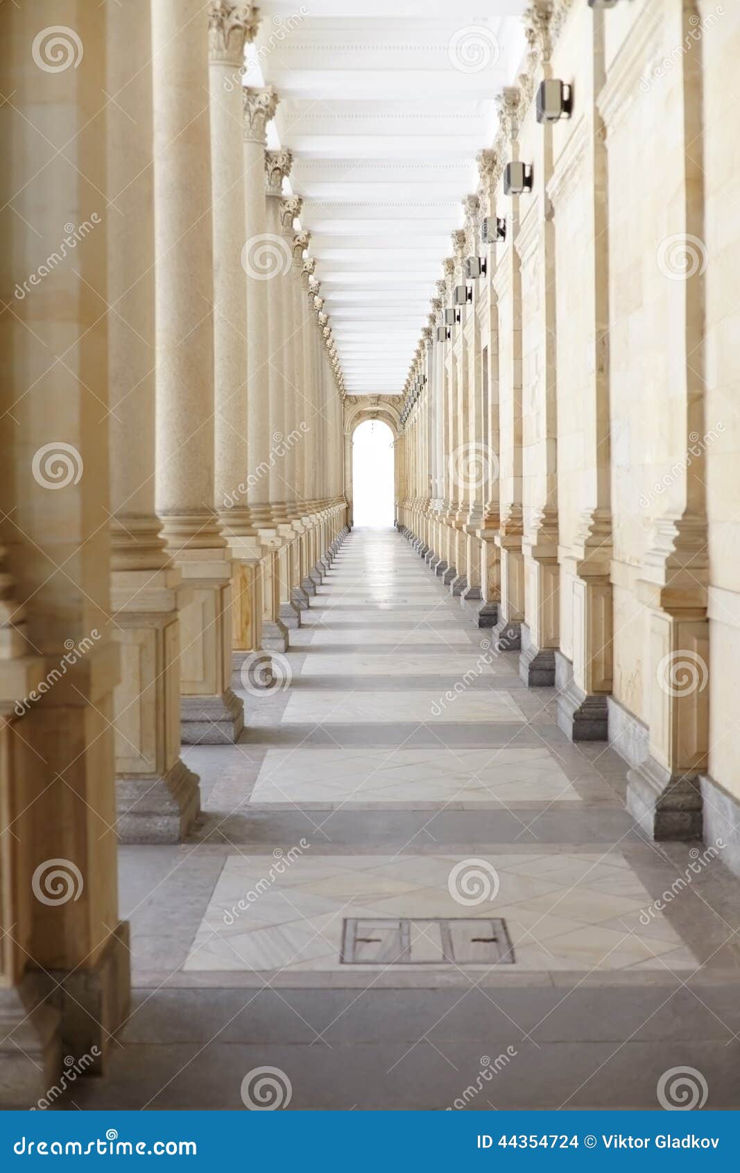 Corridor with columns stock photo. Image of arch, construction - 44354724