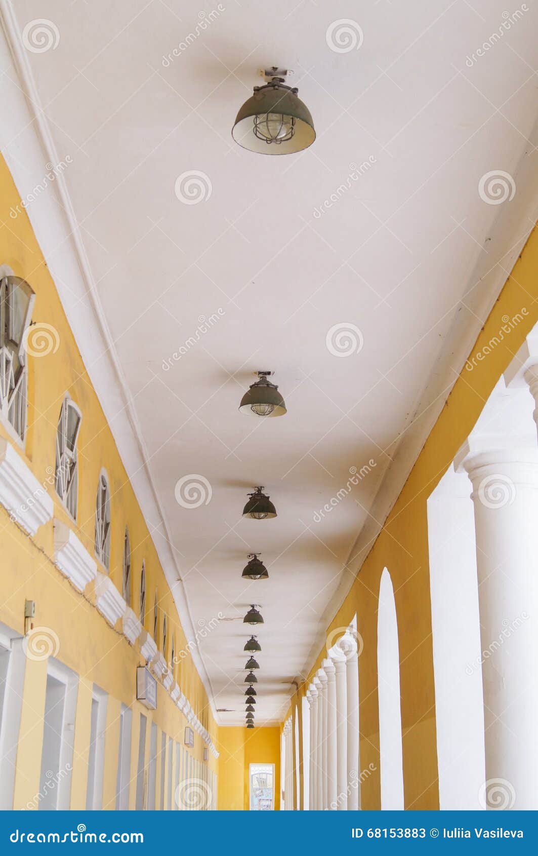 Corridor with columns stock image. Image of white, concept - 68153883