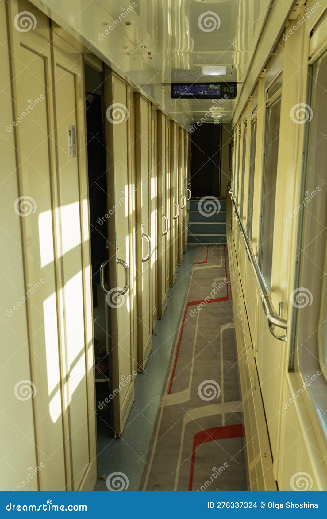 The Corridor of the Compartment Car of the Russian Railways. Lower ...