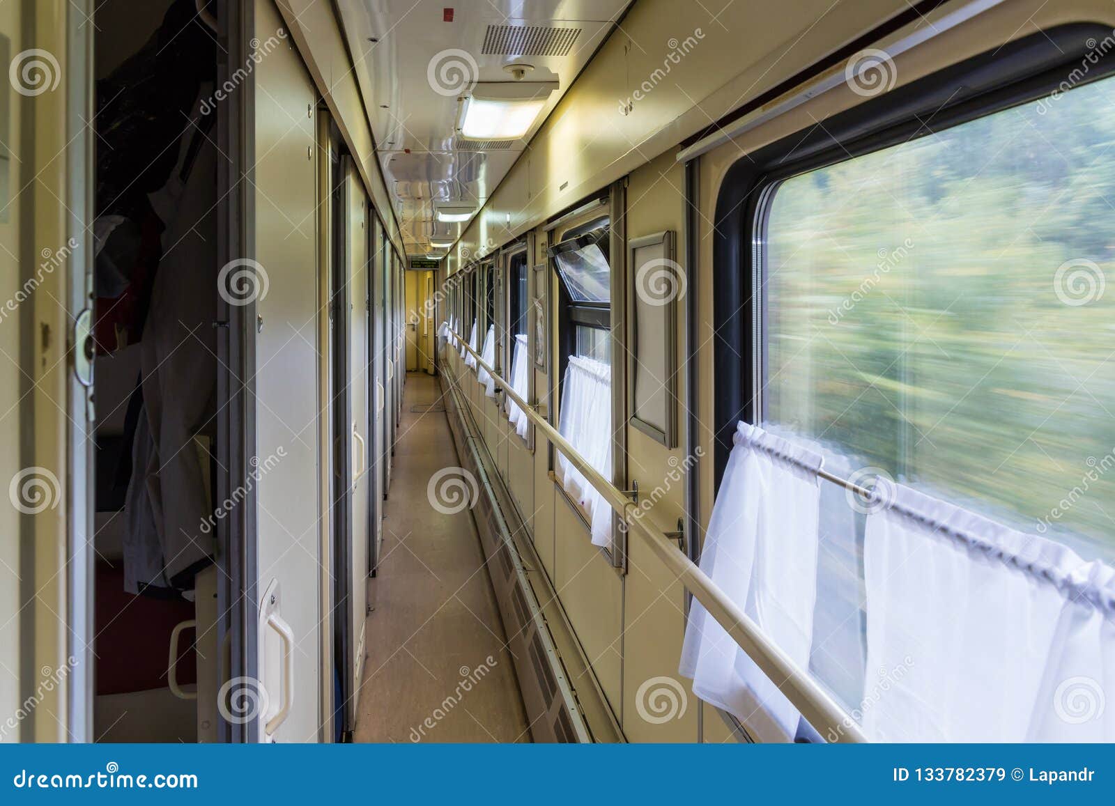 Corridor in the Compartment of the Train. Russian Railway Stock Image ...