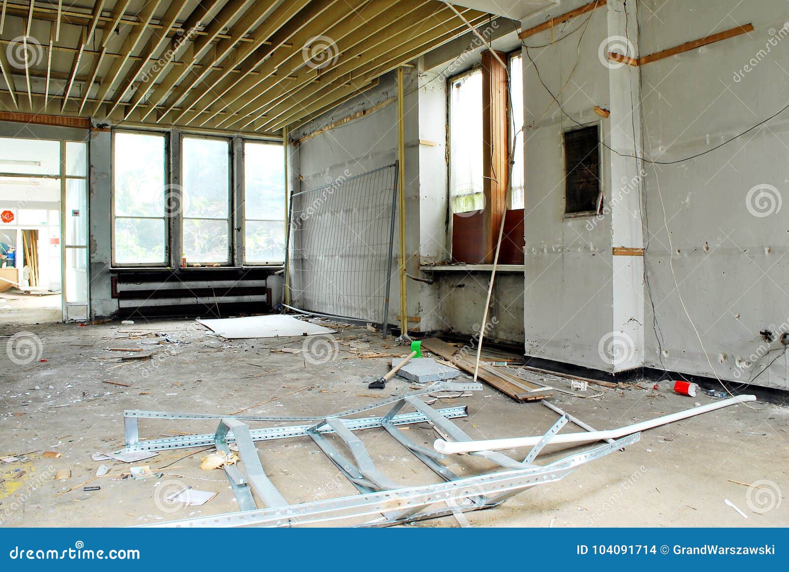 The Interior of a Devastated Building Stock Photo - Image of destroy ...