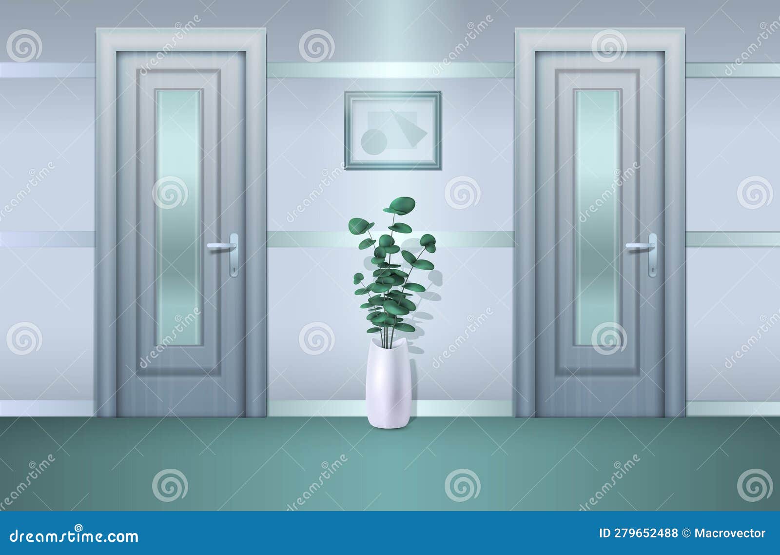 Corridor Doors Realistic Composition Stock Vector - Illustration of ...