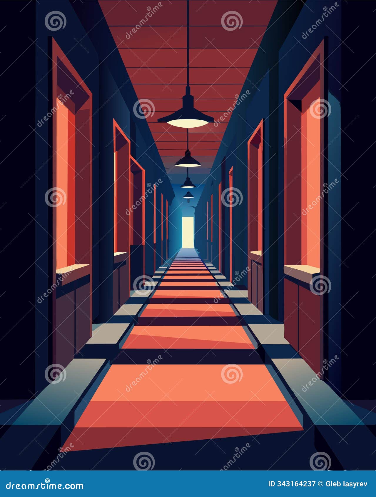 Corridor in the Dungeon Castle Vector Illustration Clipart Realistic ...