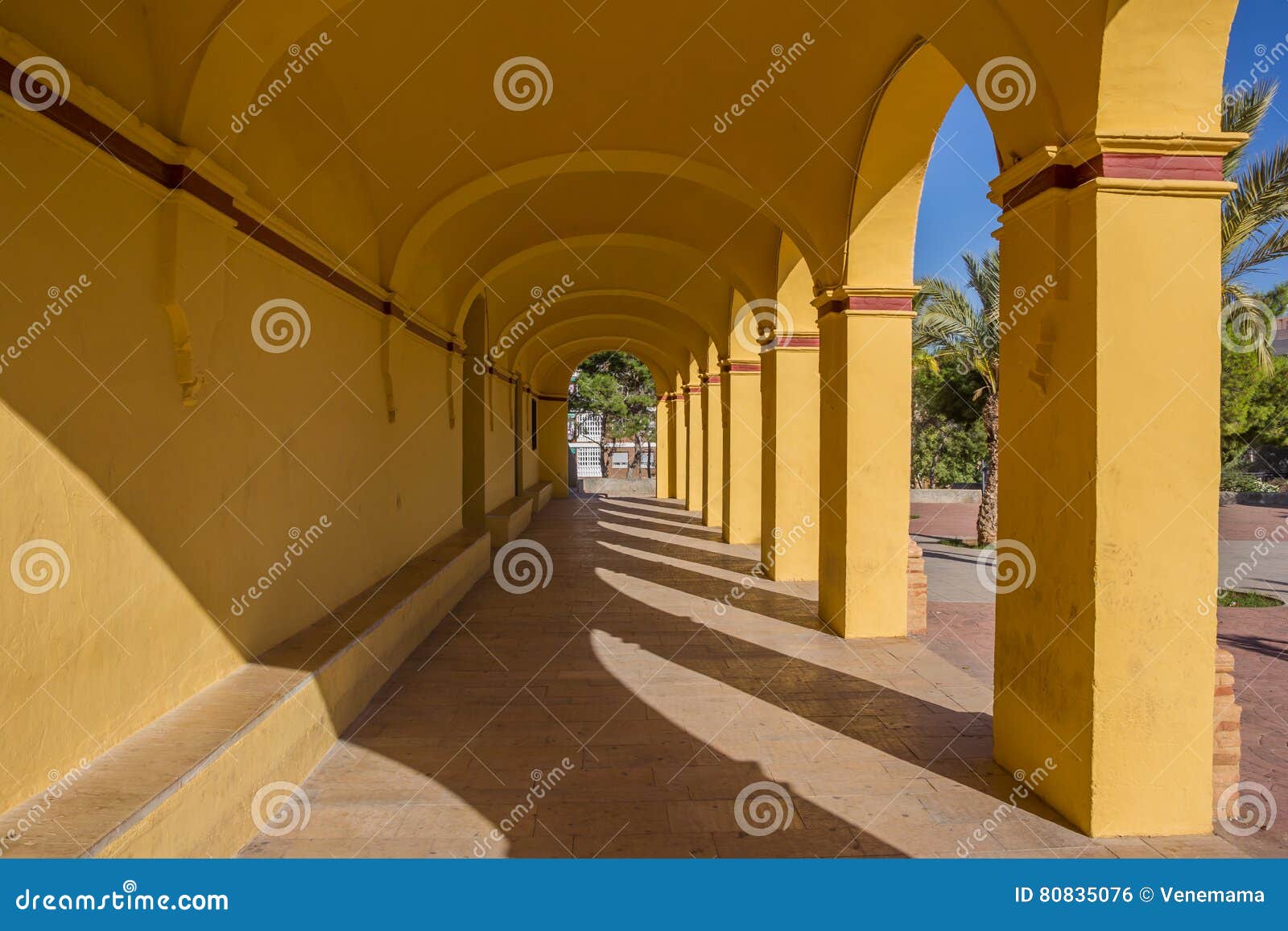 Corridor of the Ermita De Santa Barbara Church in Moncada Stock Photo ...