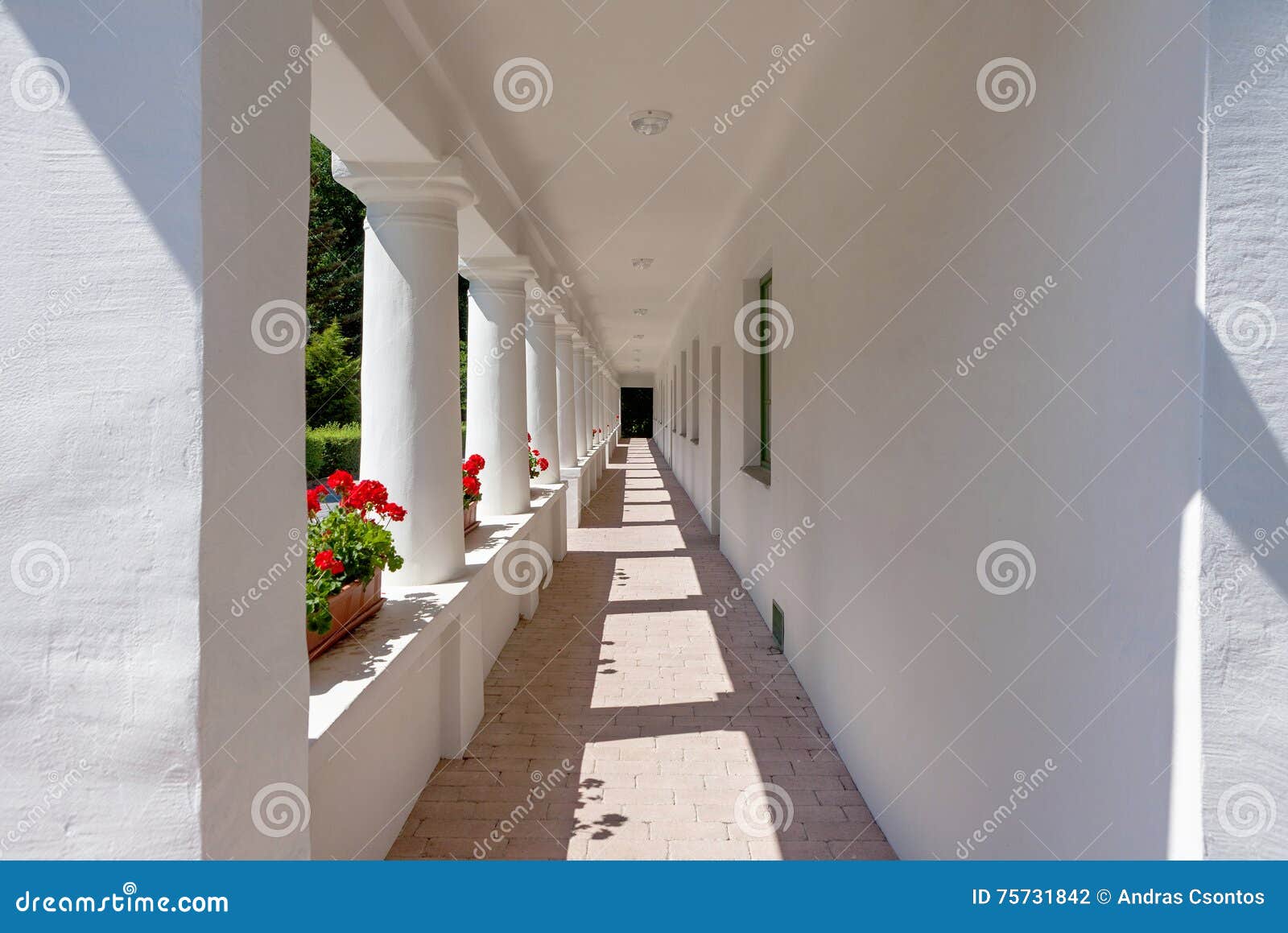 Corridor Exterior of an Old House Stock Photo - Image of perspective ...