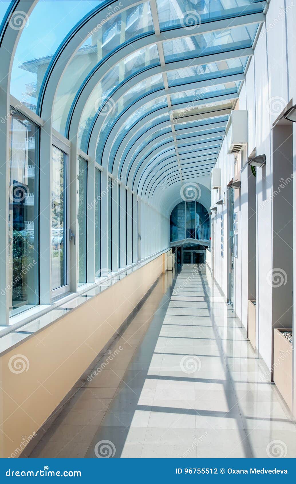 The Corridor in the Form of a Semicircular Tunnel with Transparent ...