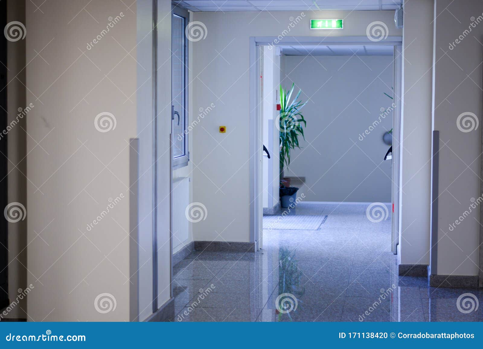 A Corridor of a Hospital Disinfected and Sterilized Stock Photo - Image ...