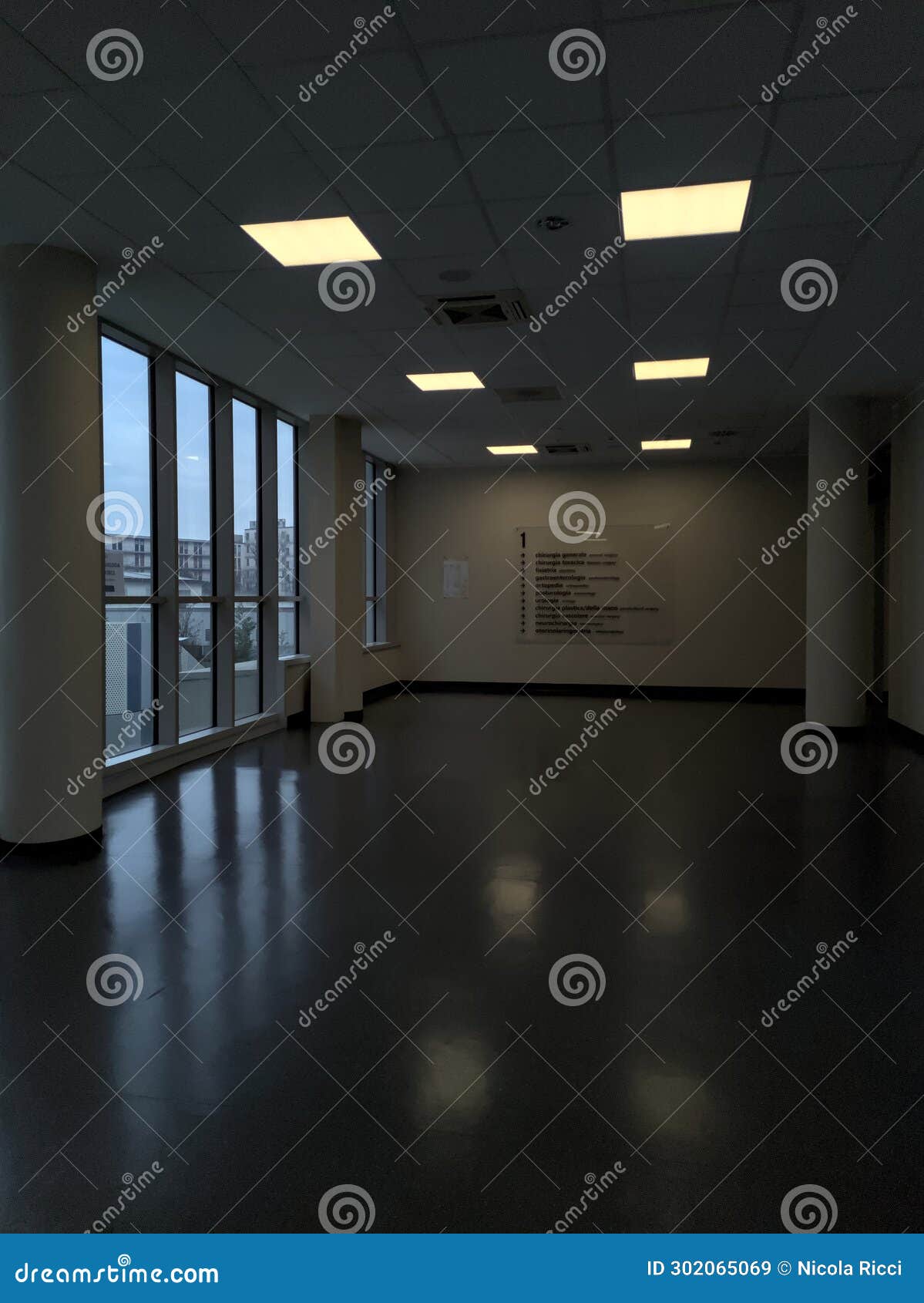 Corridor of a Hospital with Windows Showing the Outside Stock Image ...