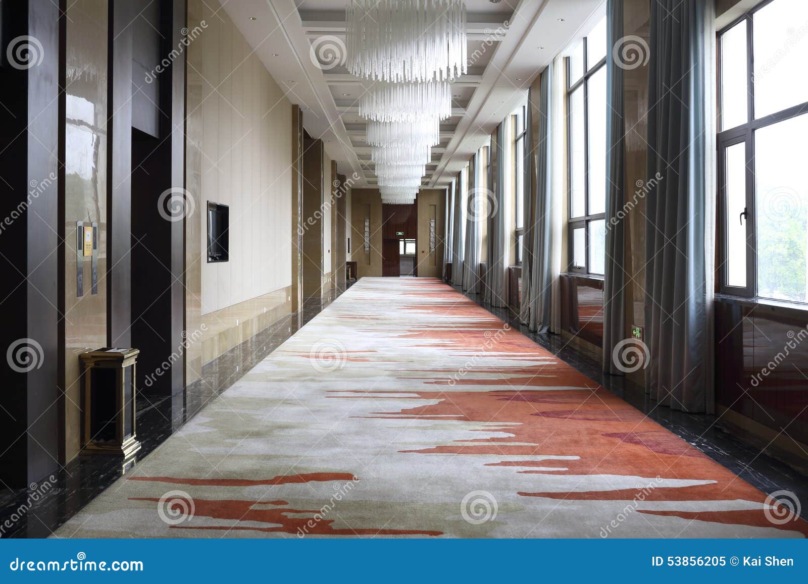 The corridor of the hotel stock image. Image of five - 53856205