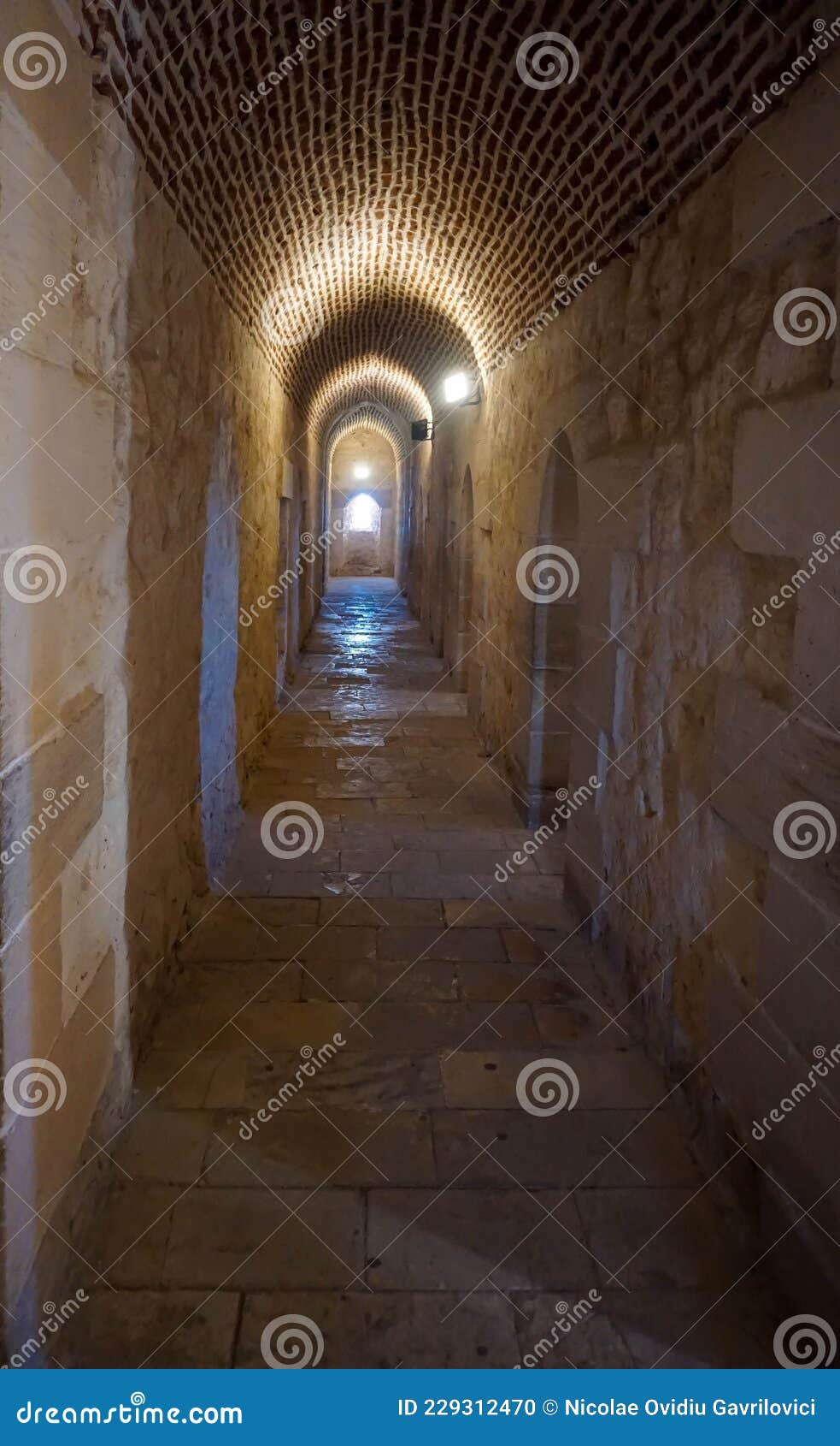 Ancient Corridor with a Beautiful Brick Dome Stock Photo - Image of ...