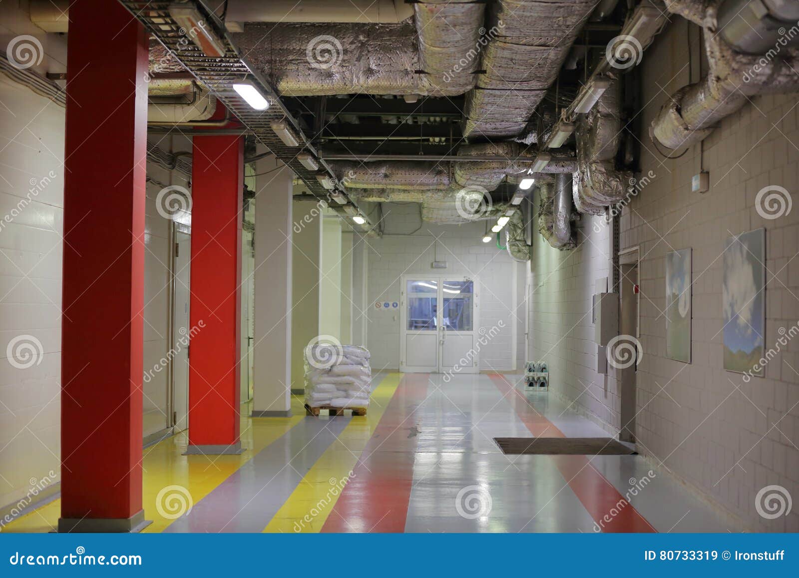 Corridor in an Industrial Premises Stock Image - Image of manufacturing ...