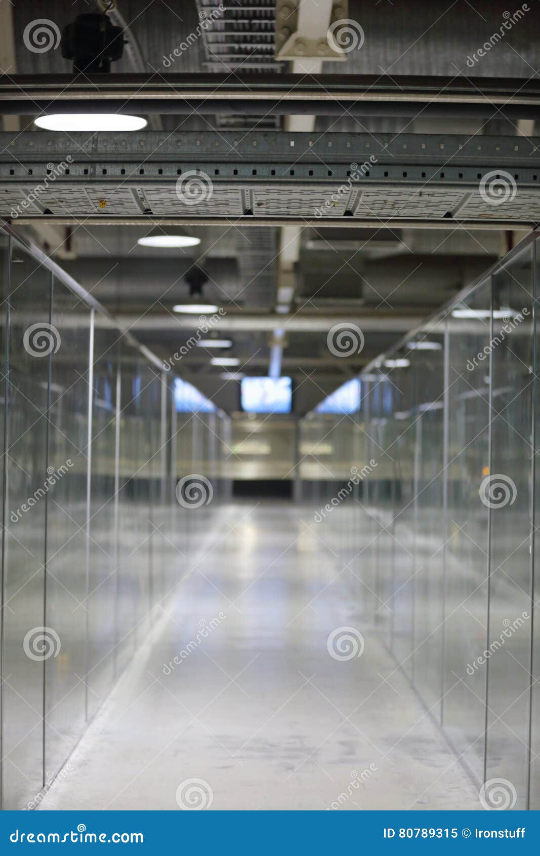Corridor in an Industrial Premises Stock Image - Image of large, long ...