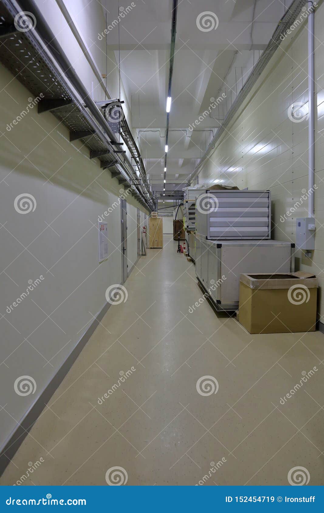 Corridor in an Industrial Premises Stock Image - Image of empty, plant ...