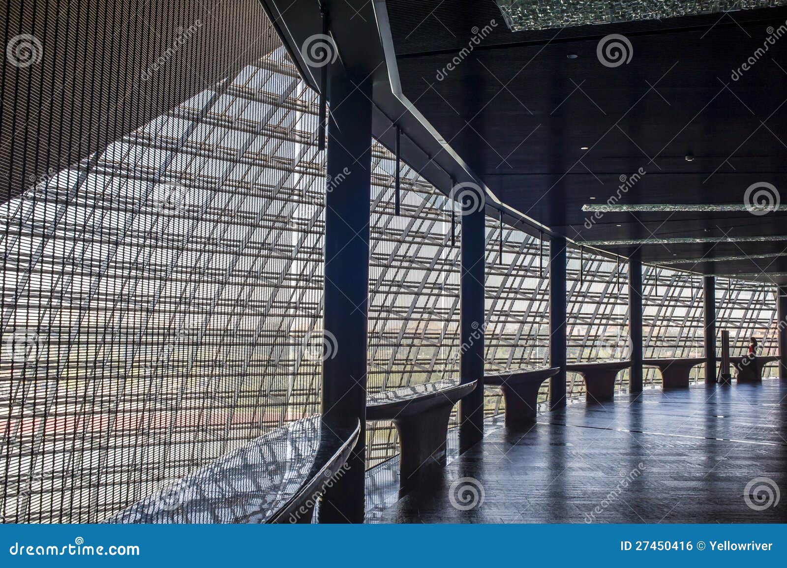Corridor Inside the Metal Frame Building Editorial Photo - Image of ...