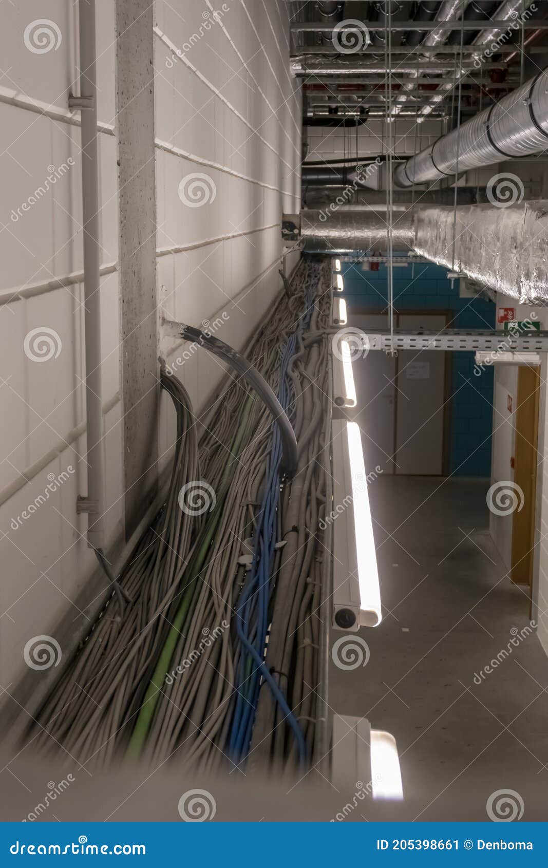 Ceiling Cable Pipe Good Manage In Construction Building Network ...