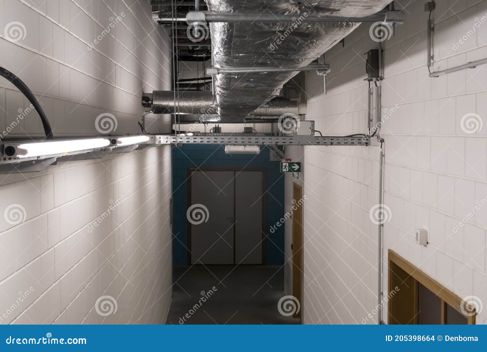 Electrical Cables Hang from the Ceiling in a Cable Duct Stock Photo ...
