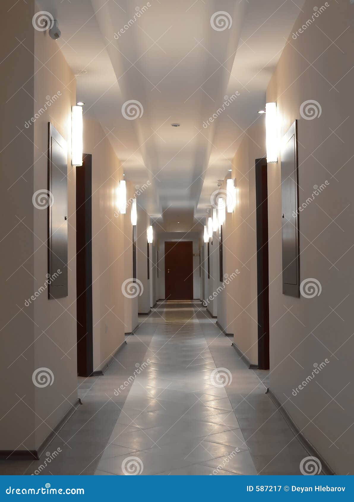 Corridor in light stock image. Image of ways, ceiling, office - 587217