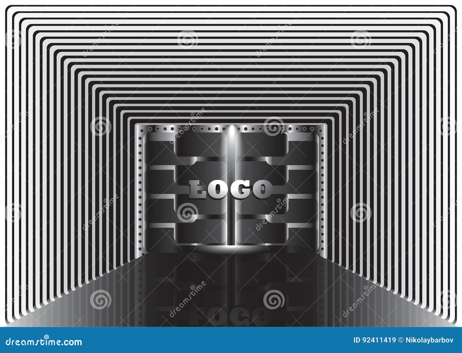 Corridor with lights stock vector. Illustration of wall - 92411419