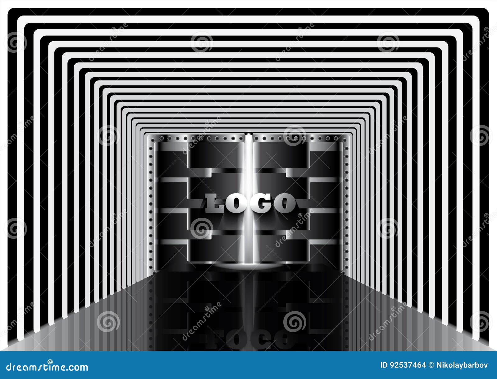 Corridor with lights stock vector. Illustration of corridor - 92537464