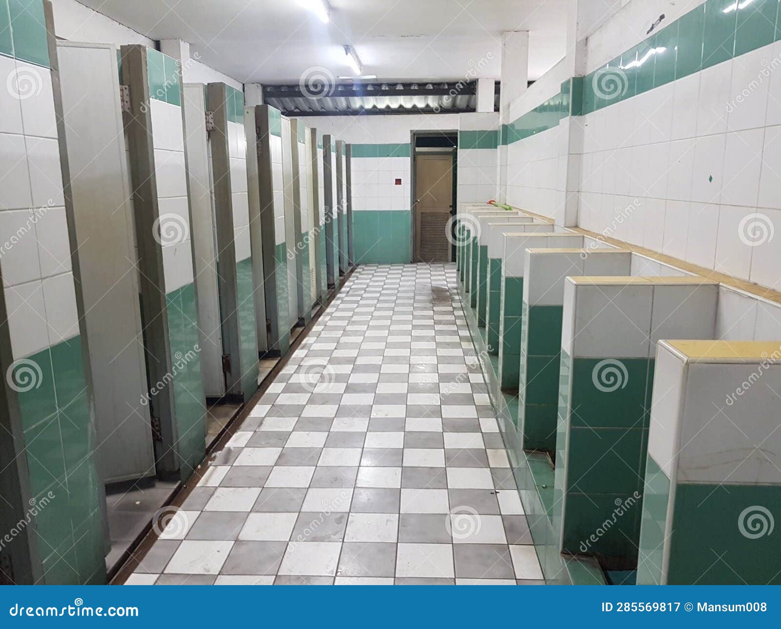 Corridor with a Lot of Toilet in the Public Center Stock Image - Image ...