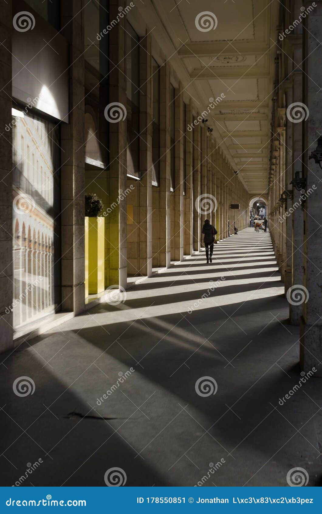 Corridor Made Up of Lights and Shadows from the Architectural Columns ...