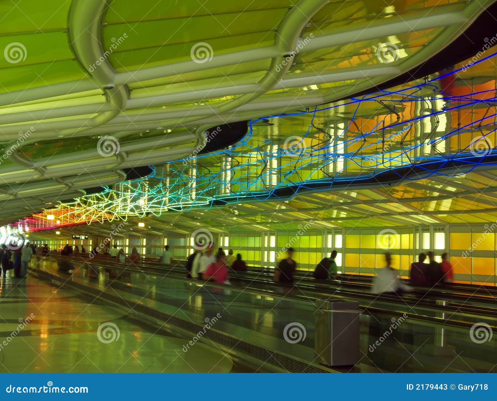 A Corridor of a Major Airport Stock Image - Image of airlines, corridor ...
