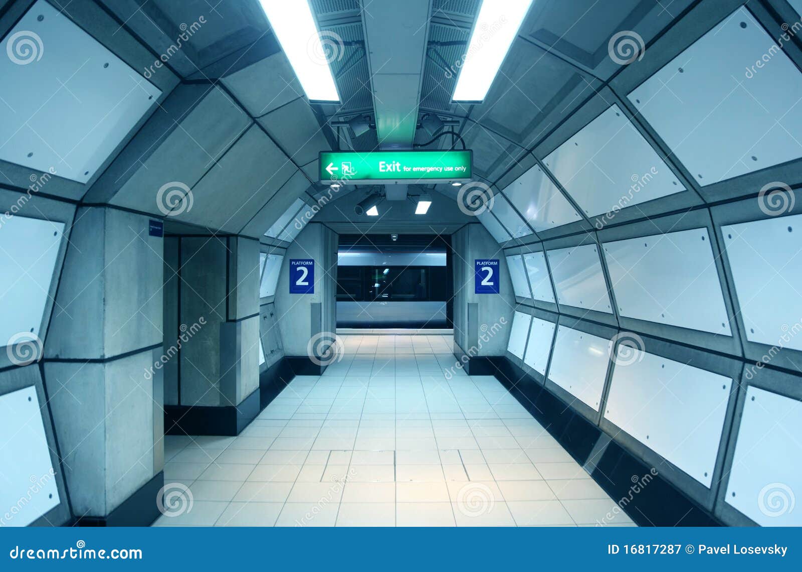 Corridor in the metro. stock image. Image of arrival - 16817287
