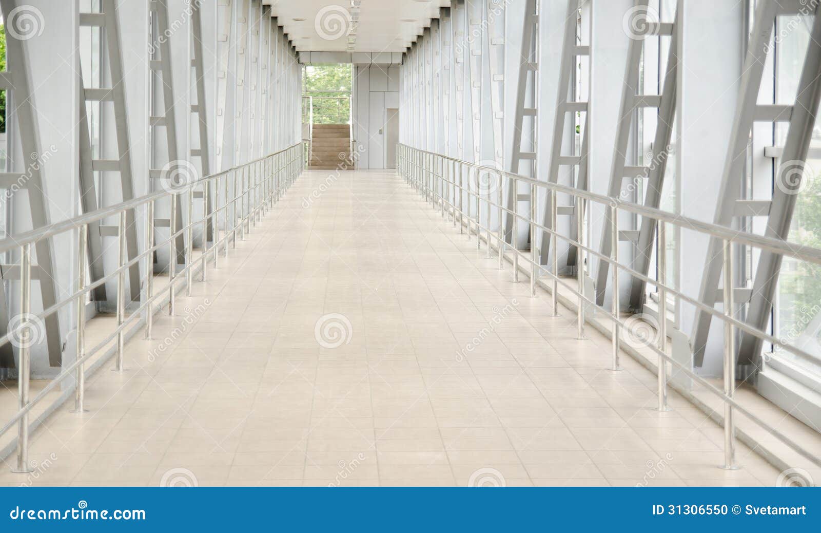 Corridor in Modern Business Center Stock Photo - Image of ceiling ...