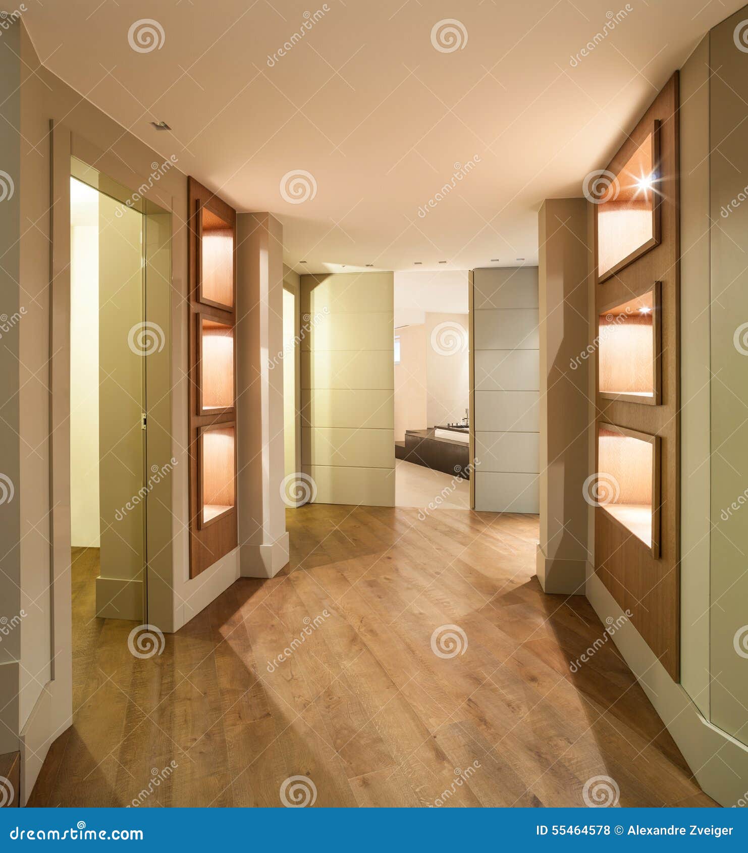 Corridor of a modern house stock photo. Image of building - 55464578