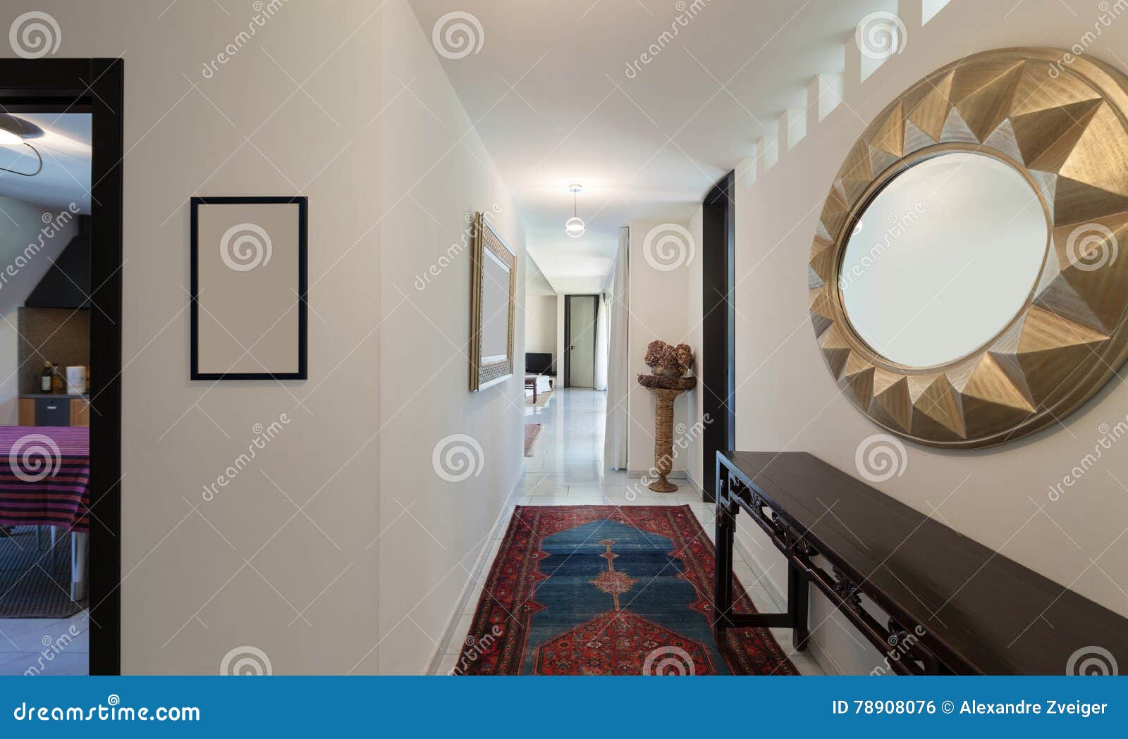 Corridor of a modern house stock photo. Image of elegant - 78908076