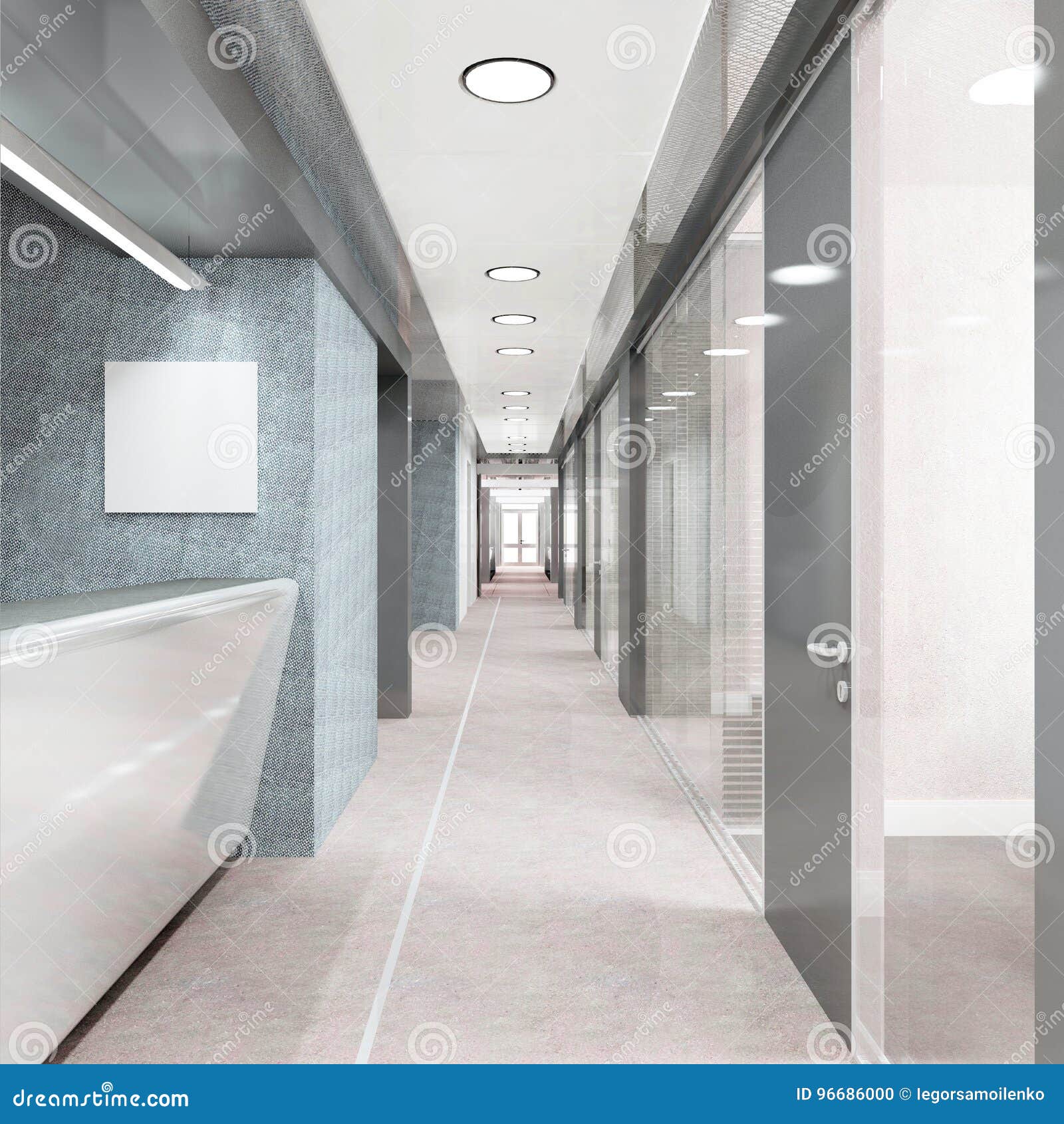 Corridor of Modern Office Building Stock Photo - Image of clean ...
