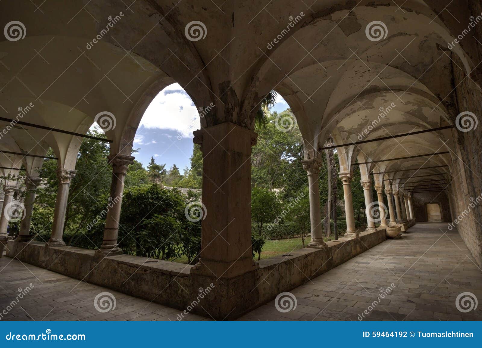 Corridor at the Monastery at the Lokrum Island Stock Photo - Image of ...