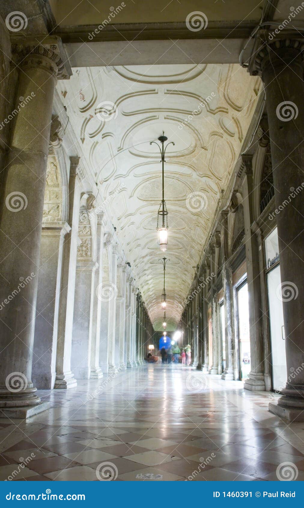 Corridor at night stock image. Image of building, architectural - 1460391