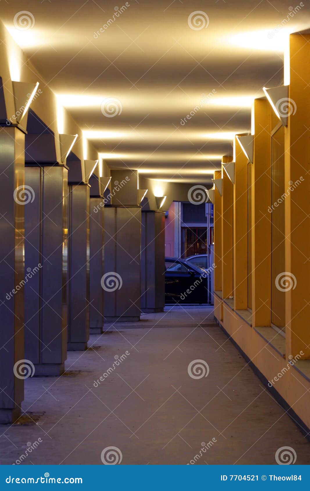 Corridor at Night with Lights Stock Image - Image of street, point: 7704521