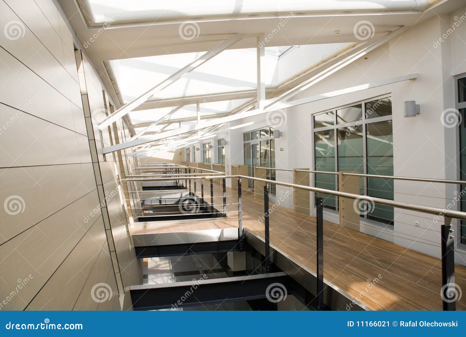 Corridor in Office Building Stock Image - Image of architecture, steel ...