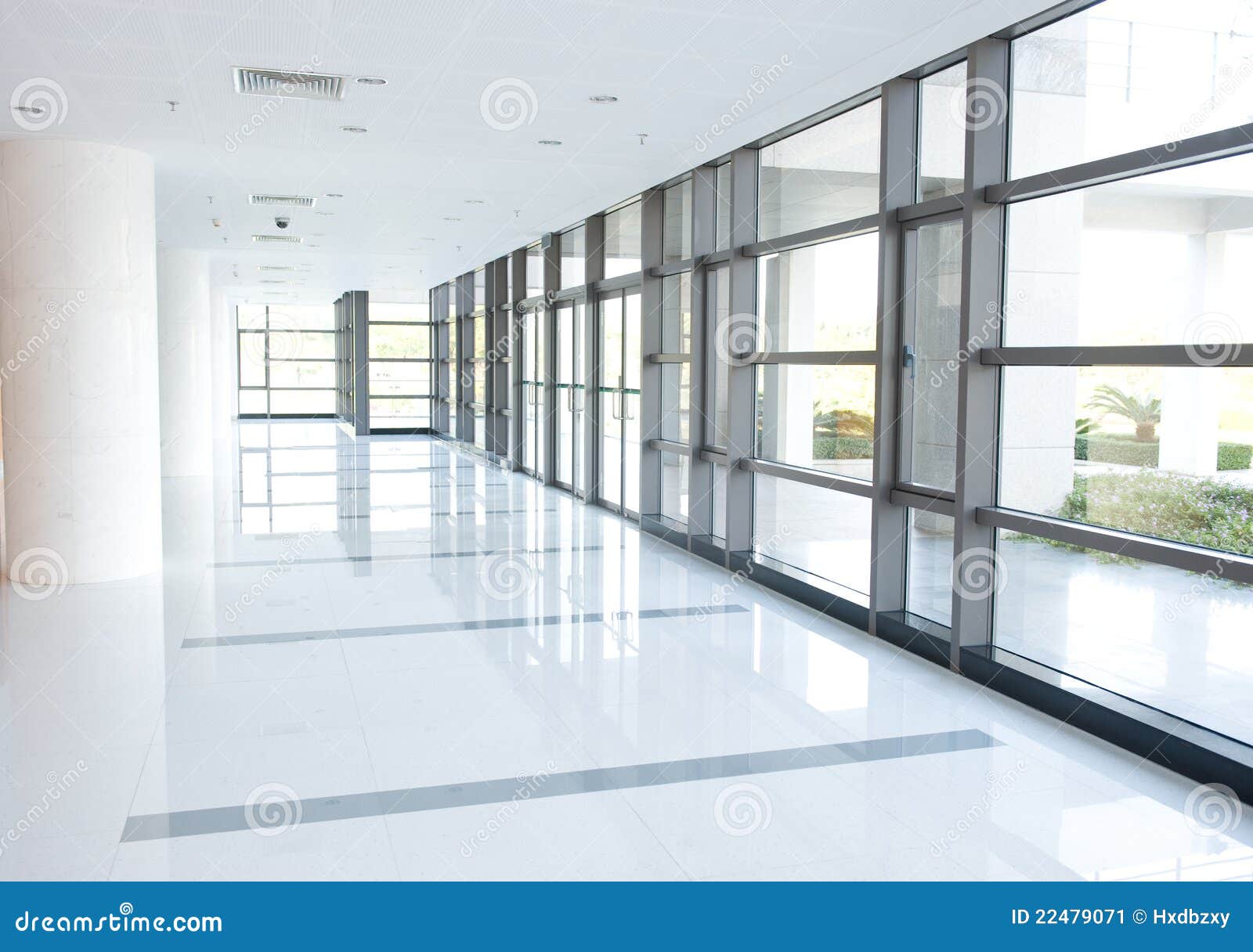 Corridor of the Office Building Stock Image - Image of ceiling, floor ...
