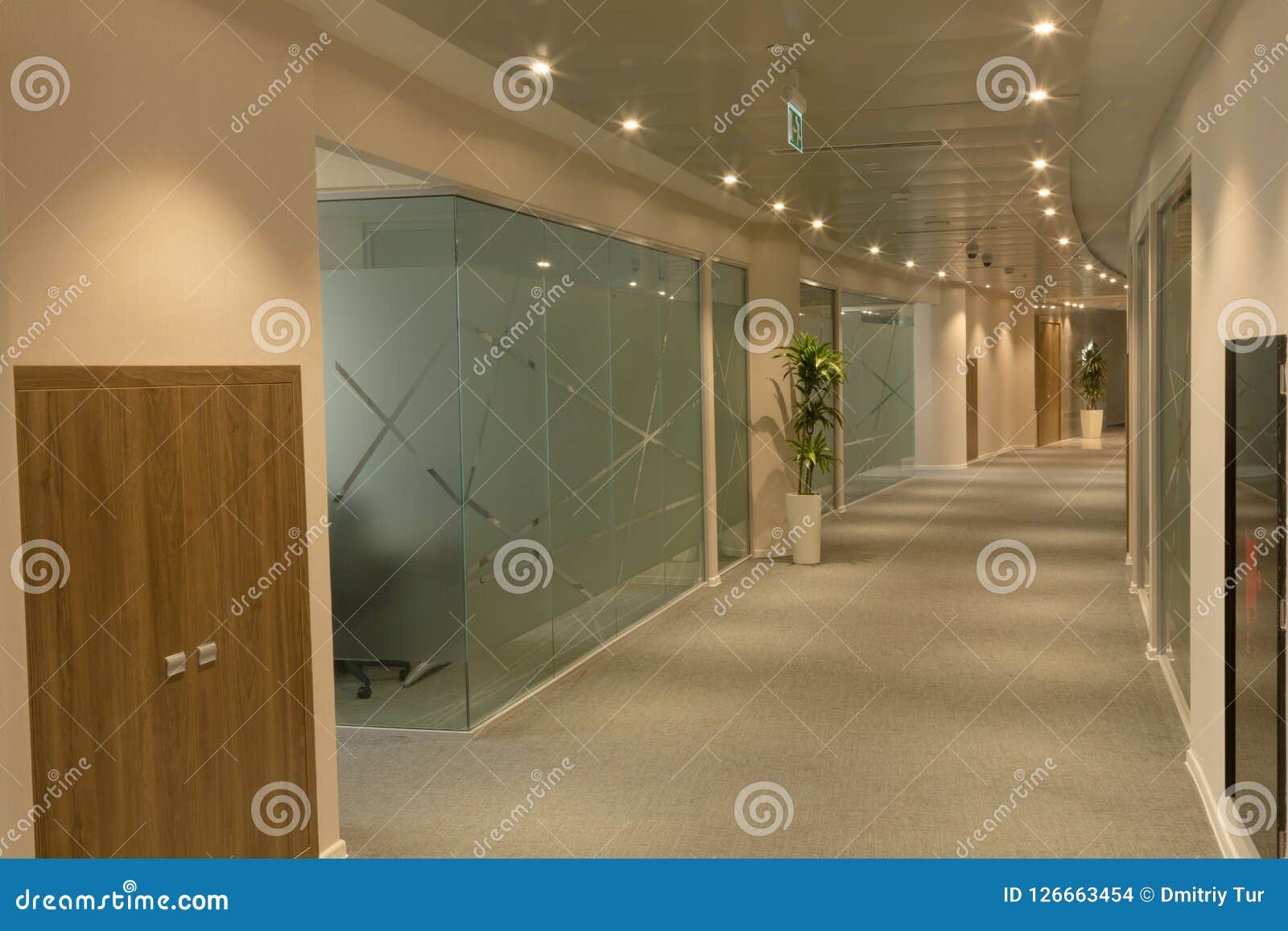 Corridor in office stock photo. Image of atrium, estate - 126663454