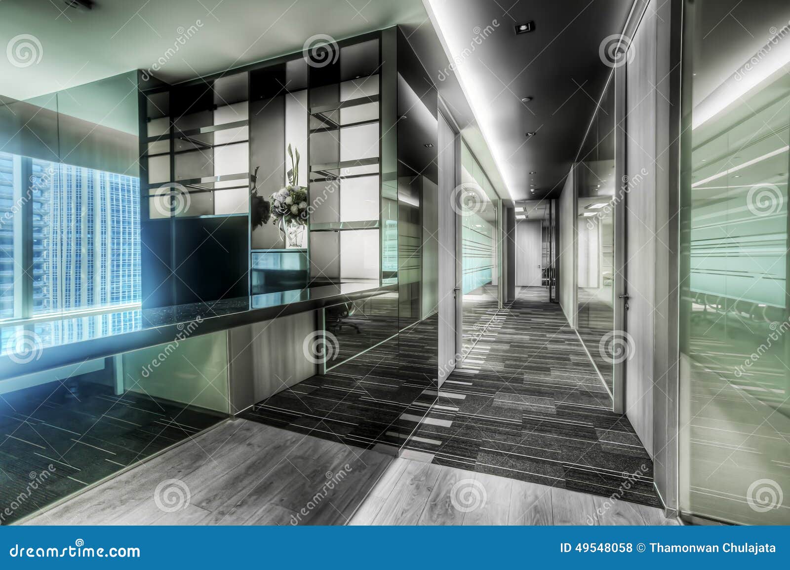Corridor in office. stock photo. Image of building, access - 49548058