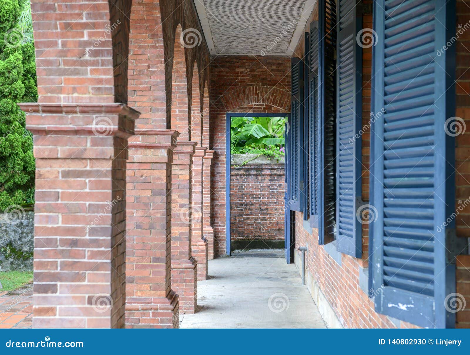 Corridor Old Architecture Outdoor Building Stock Photo - Image of hall ...