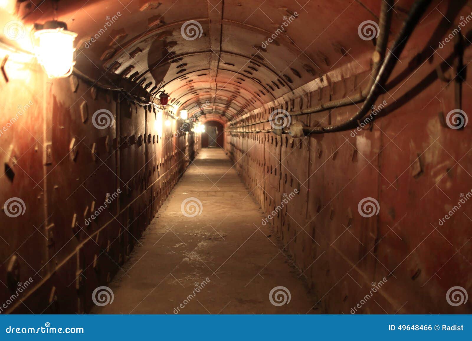 Corridor of Old Soviet Bunker Editorial Photo - Image of narrow ...