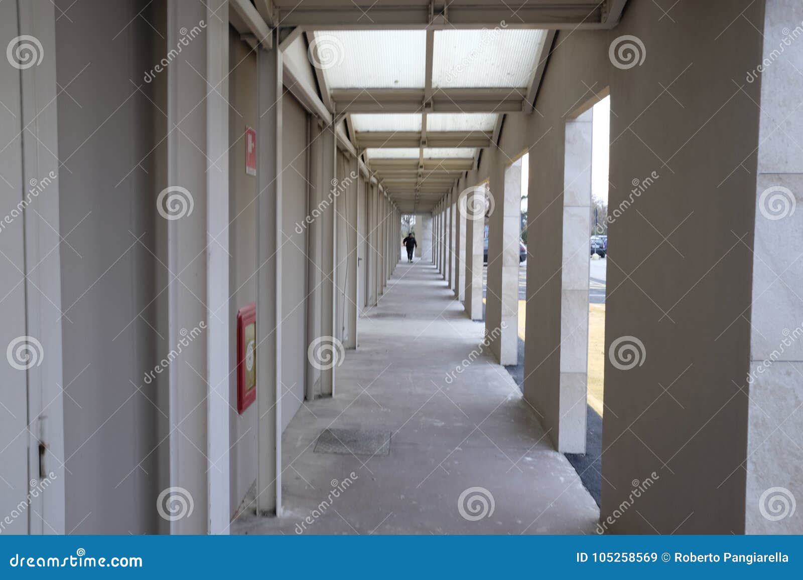 Corridor outside stock image. Image of center, perspective - 105258569