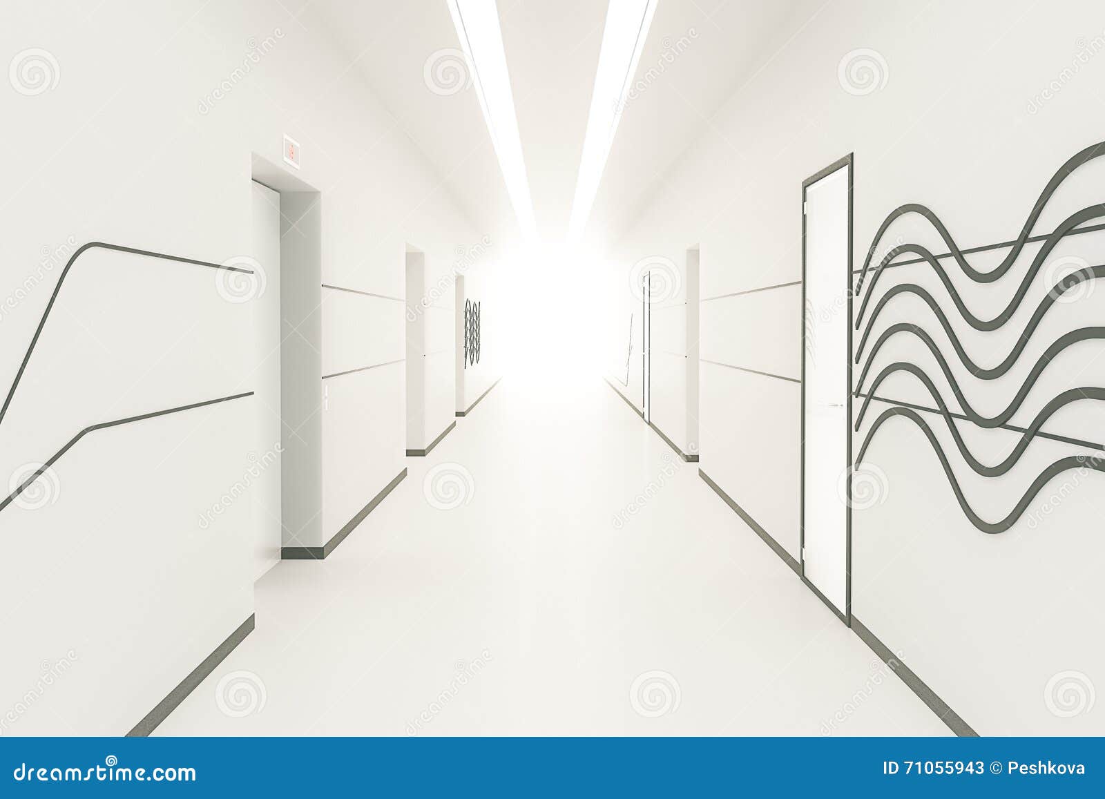 Corridor with pattern stock illustration. Illustration of cement - 71055943