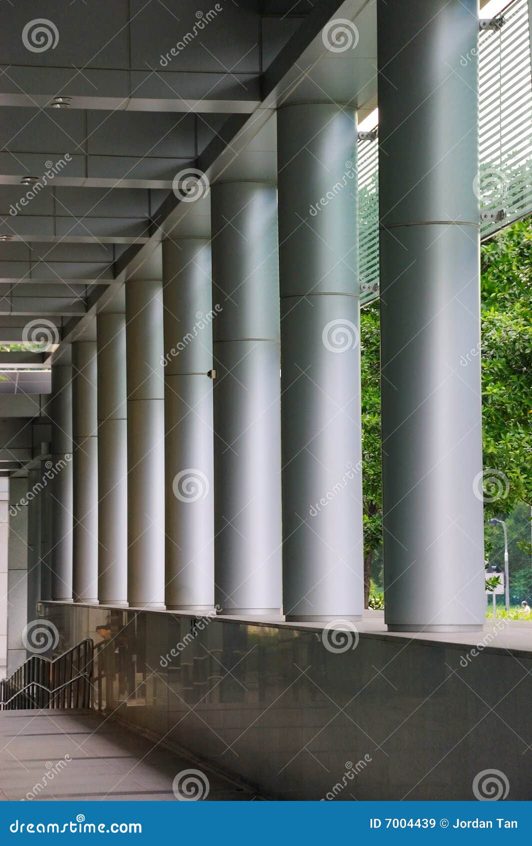 Corridor with Pillars stock image. Image of metallic, peaceful - 7004439