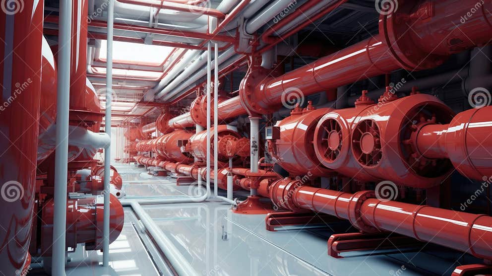 Corridor with pipes stock illustration. Illustration of dark - 285933059