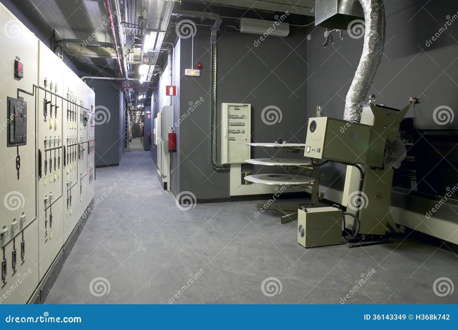 Corridor with Projectors and Machinery for Cinemas Stock Image - Image ...