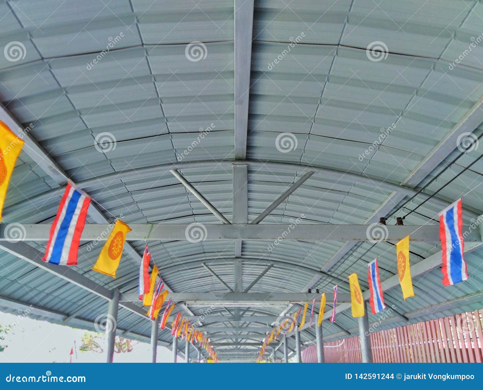 Corridor Roof Decorated with Many Flags Stock Photo - Image of flags ...
