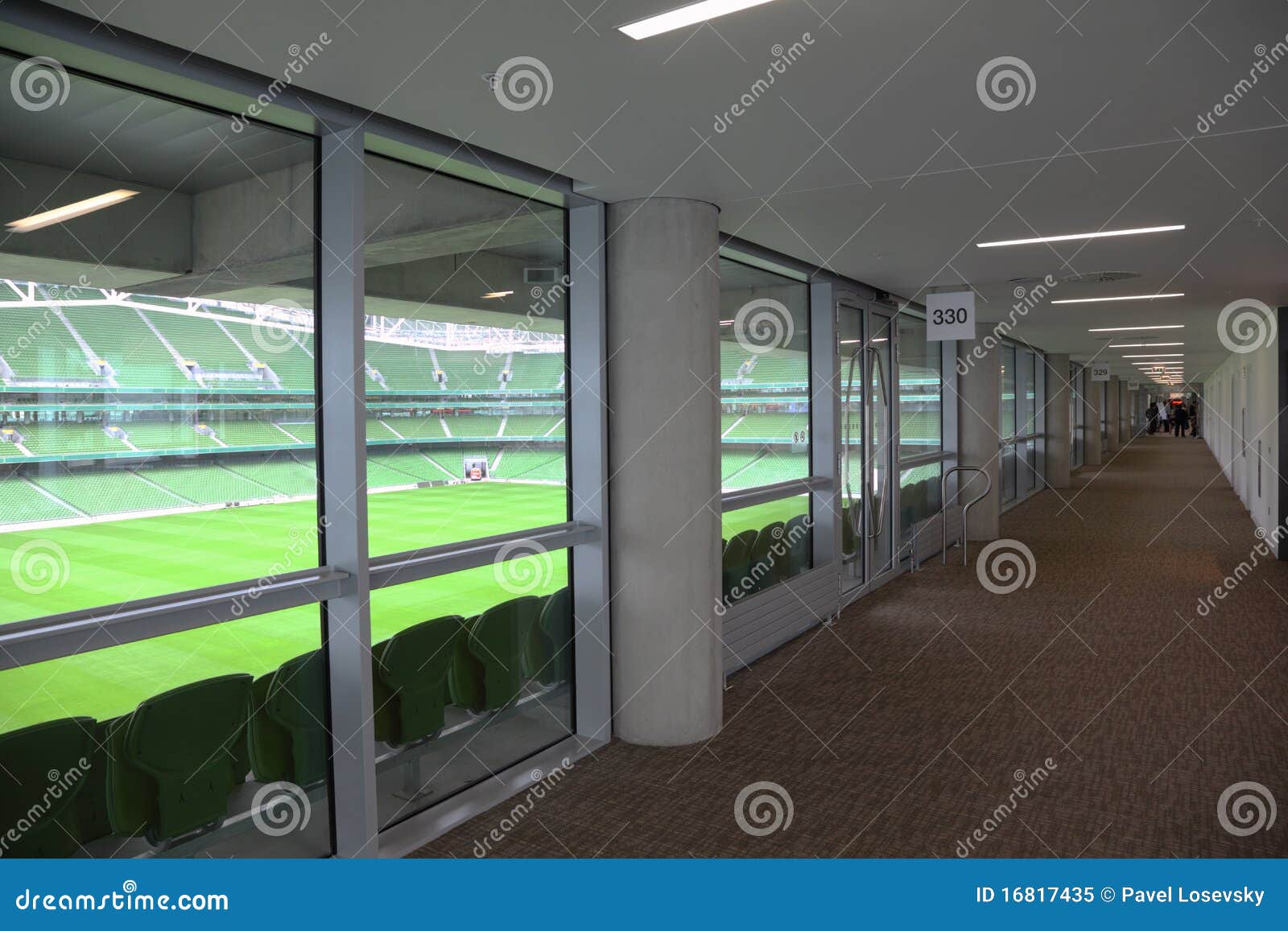 Corridor and Rows of Seats in Stadium Stock Image - Image of ...