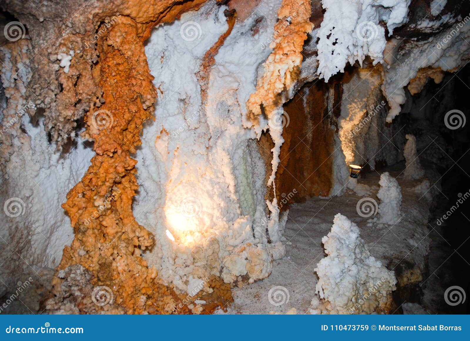 Corridor with Salt Stalactites Inside a Mine Stock Image - Image of ...
